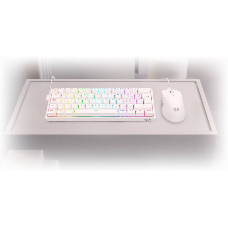 COMBO REDRAGON S-143W WHITE GAMER TEC 60%/MOUSE