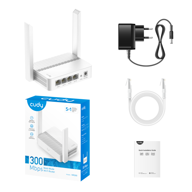 ROUTER WIRELESS CUDY WR300 300 MBPS 5 EN 1