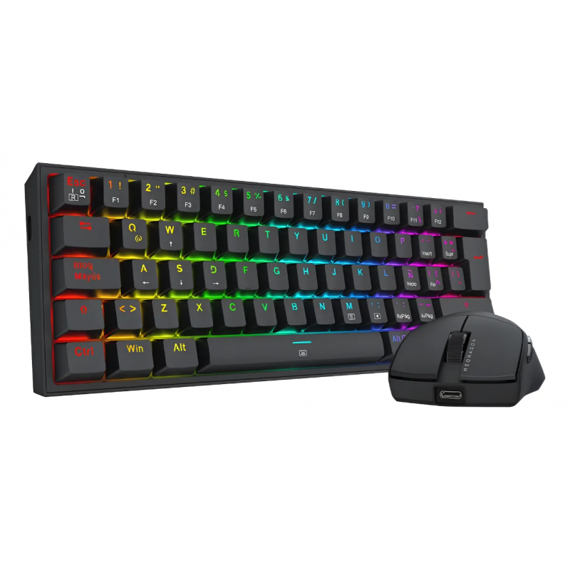 COMBO REDRAGON S-143 BLACK GAMER TEC 60%/MOUSE