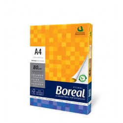 RESMA PAPEL BOREAL A4 80 GRS X 500 HOJAS CAJA X 10