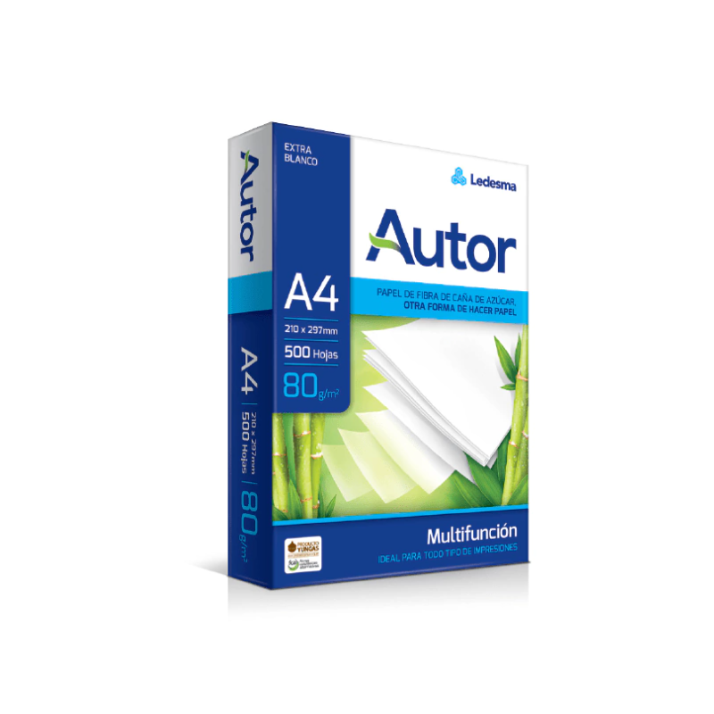RESMA PAPEL AUTOR A4 80 GRS X 500 HOJAS PACK *10