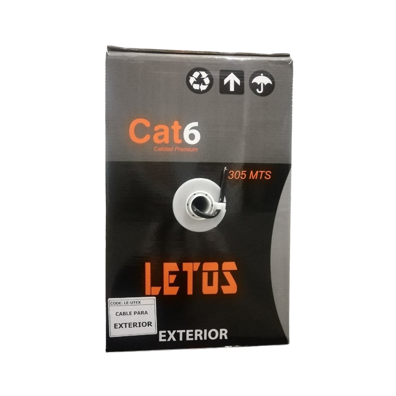CABLE UTP LETOS CAT 6E EXT LE-6UTEX (ROLLO 305 MTS