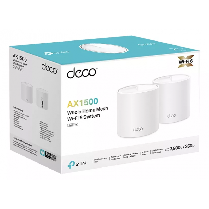 SISTEMA MESH TP-LINK DECO X10 AX1500 PACK X 2